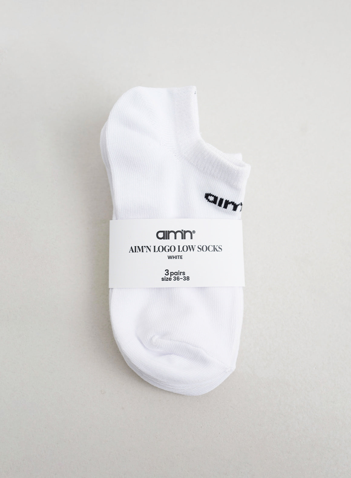 White Aim'n Logo Low Socks 3-Pack – aim'n